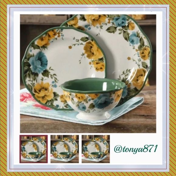 The Pioneer Woman | Dining | New Pioneer Woman Rose Shadow 2piece ...